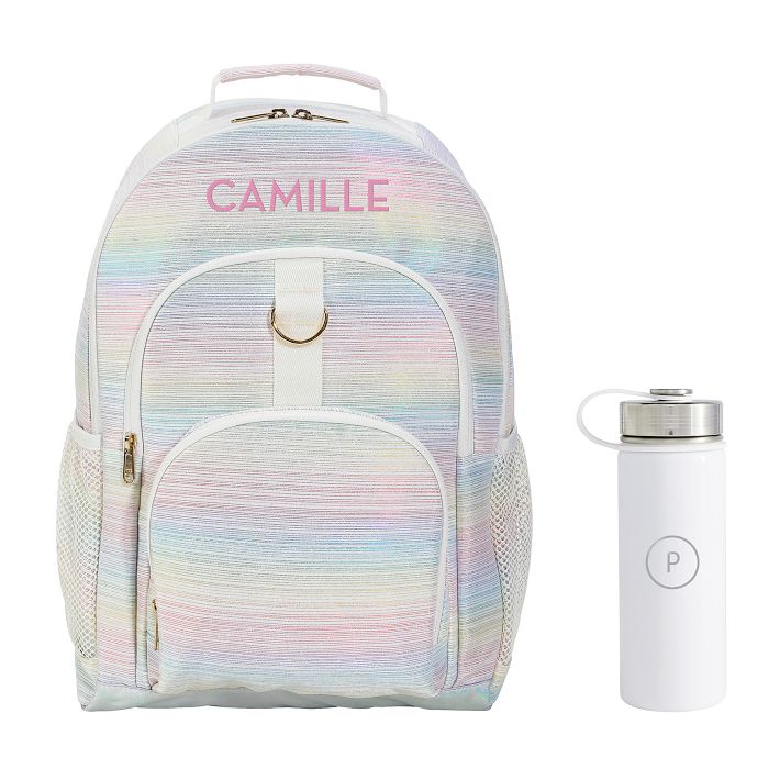 Gear-Up Metallic Ombre Stripes Backpack & Water Bottle Bundle | Pottery ...