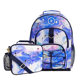 Color Flow Gold Metallic Deep Blue Multi Backpack and Cold Pack Lunch ...