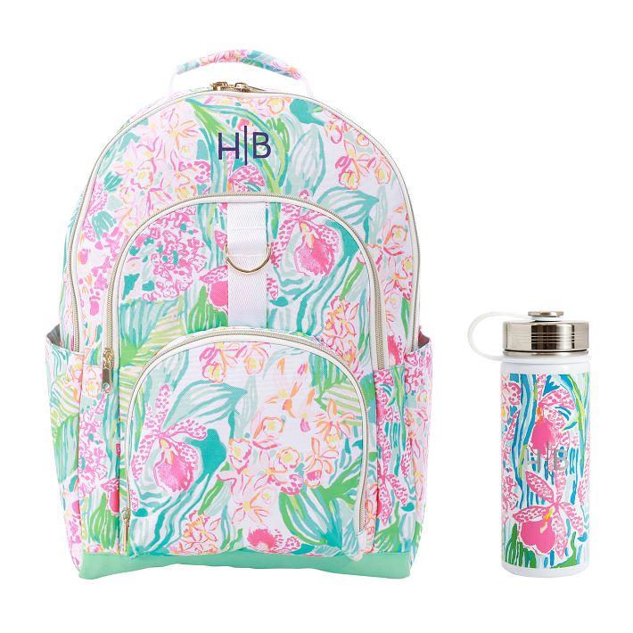 Lilly Pulitzer Via Flora Backpack and Slim Water Bottle Bundle ...