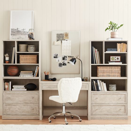 Stack Me Up Writing Desk & Bookcase with Shelves and Drawers Set (100 ...