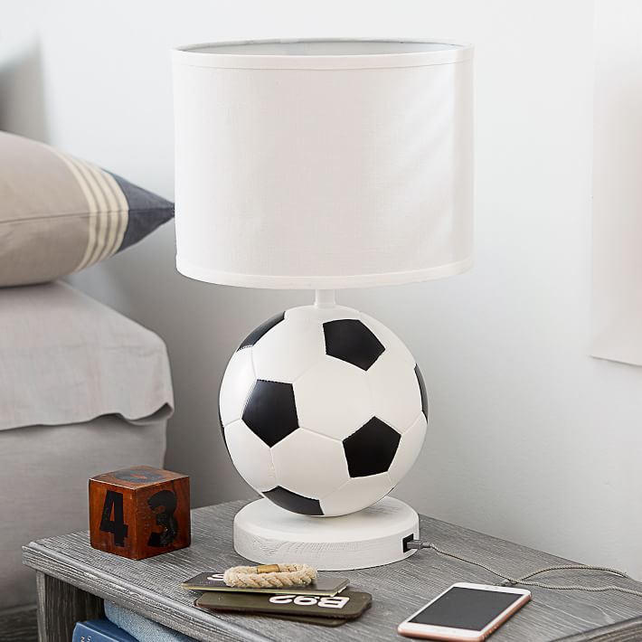 Soccer Table Lamp with USB | Pottery Barn Teen