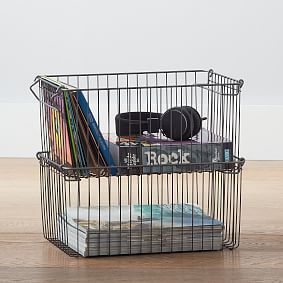 Galvanized Wire Stacking Bin | Pottery Barn Teen