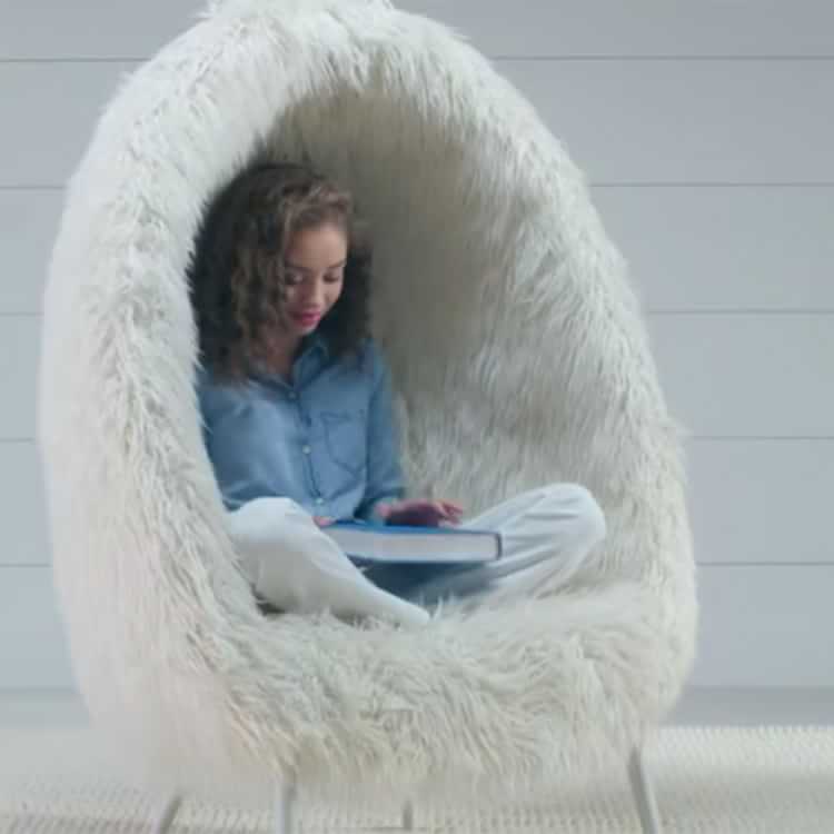 Ivory Furlicious Faux-Fur Cave Chair | Lounge Chair | Pottery Barn Teen