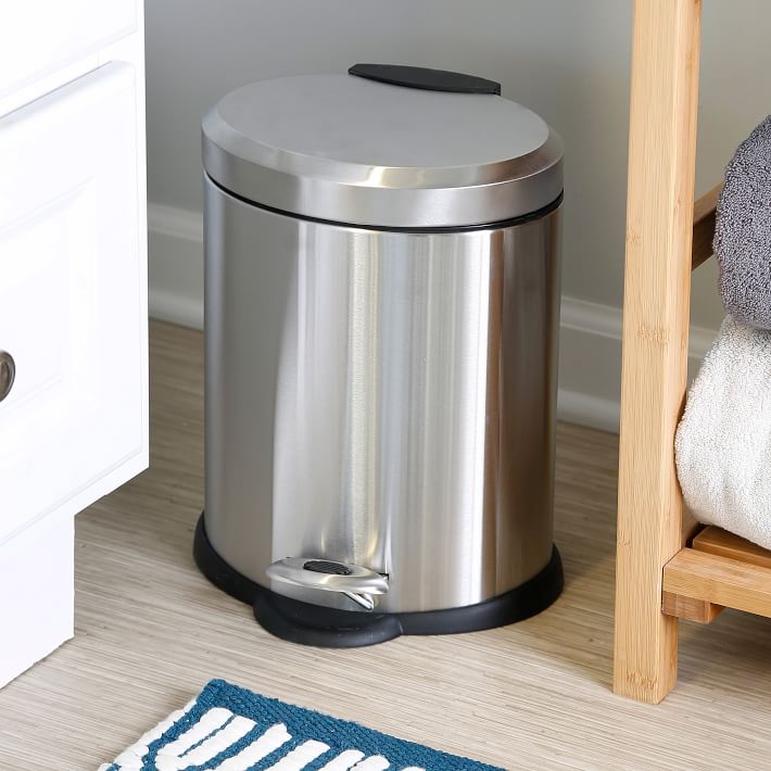 5L Oval Stainless Steel Step Can | Pottery Barn Teen