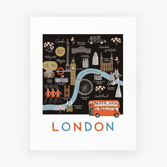 Rifle Paper Co. London Map Print | Pottery Barn Teen