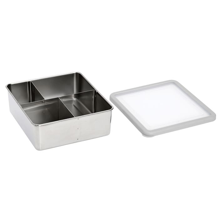 Gray/Silver Stainless Steel Bento Box | Pottery Barn Teen