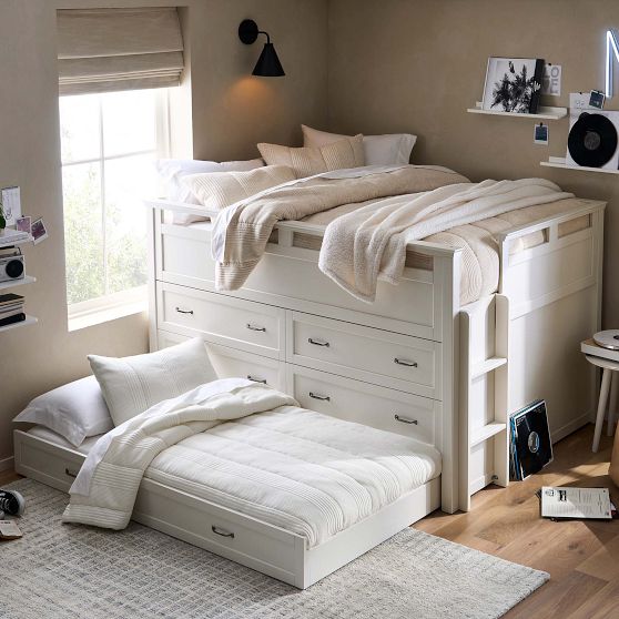 Hampton Full Sleepover Loft Bed with Trundle | Pottery Barn Teen