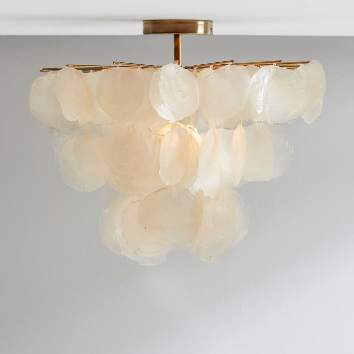 Large Capiz Flush Mount Lighting | Pottery Barn Teen