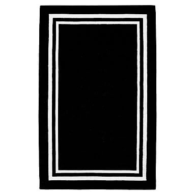 Decorator Border Rug, Black | Pottery Barn Teen