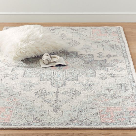 Open Box: Alexandra Wool Rug - Grey Multi | Pottery Barn Teen