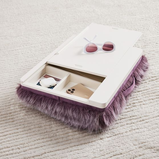 Feathery Fur Super Storage Lapdesk-Fig | Pottery Barn Teen