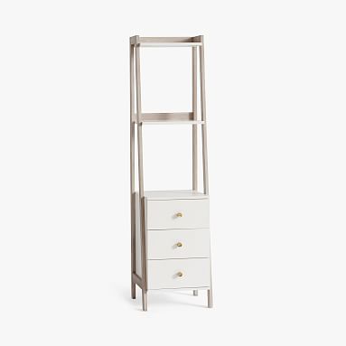 White bookshelves with drawers store