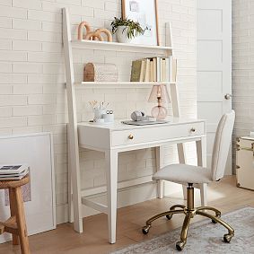 Leaning Storage Wall Shelf Minimalist White Design Pottery Barn Teen