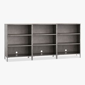Locker 3-Cubby Bookcase Set - Industrial Storage Solution | Pottery ...