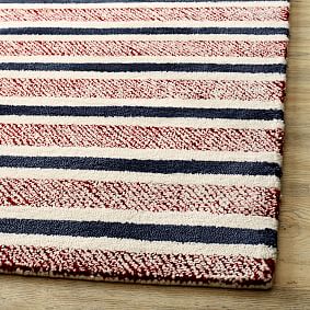 Textured Stripe Wool Rug - Red | Pottery Barn Teen