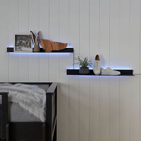 Backlit Wall Display Shelf - Black | Pottery Barn Teen