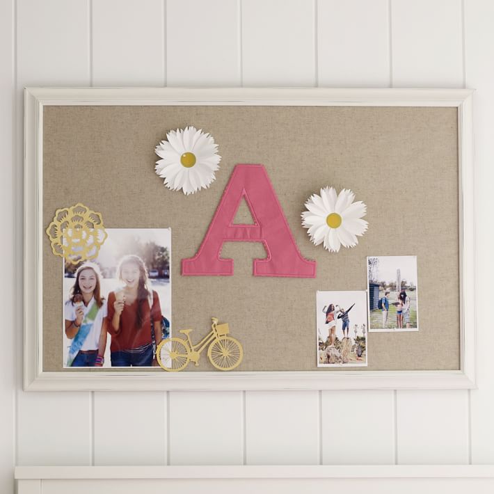 Monogram Linen Framed Pinboard | Wall Organizers | Pottery Barn Teen