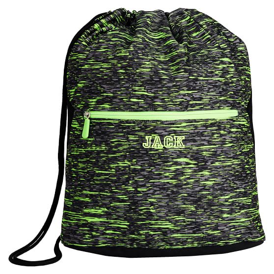 Green Static Drawstring Backpack | Pottery Barn Teen