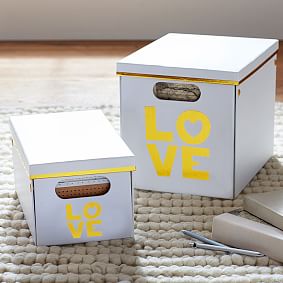 Love Printed Storage Bins - Sale | Pottery Barn Teen