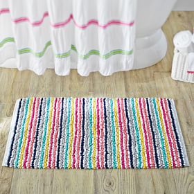 Rainbow Stripe Bath Mat | Pottery Barn Teen