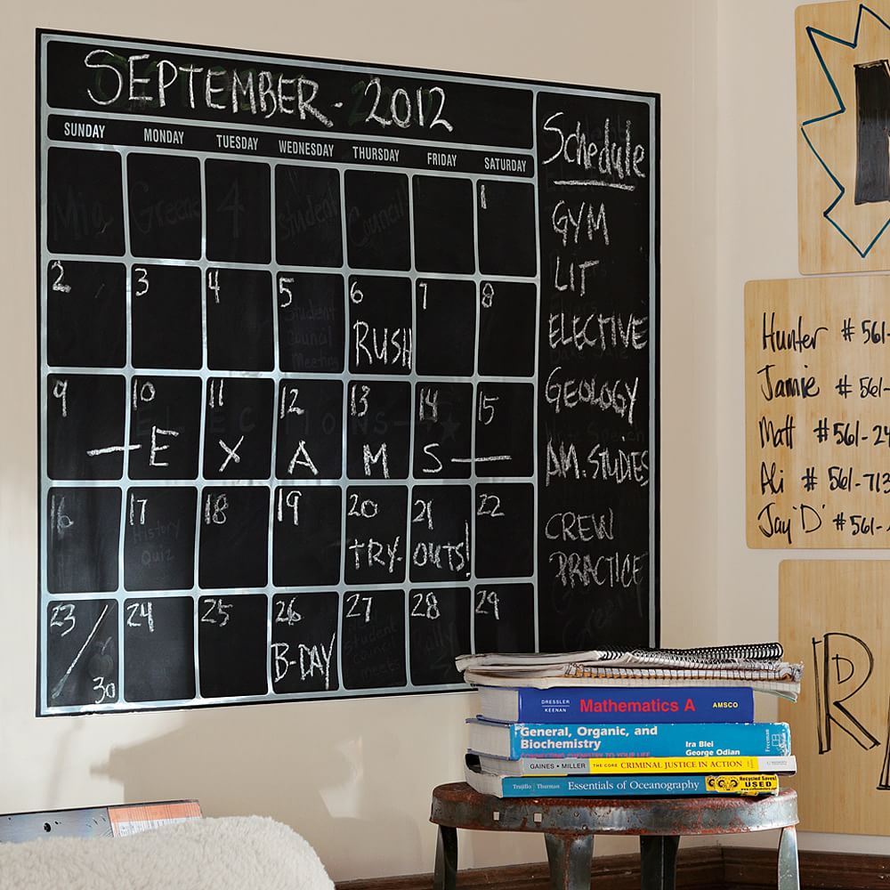 Chalk Calendar Wall Decal | Pottery Barn Teen