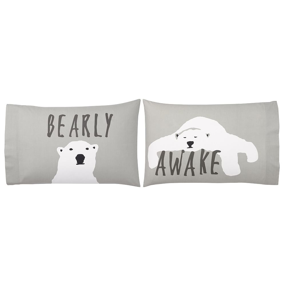 Novelty Bearly Awake Pillowcases | Pottery Barn Teen