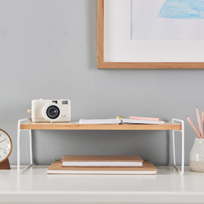 Wood And Metal Desk Riser | Dorm Desk Decor | Pottery Barn Teen