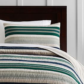 Pacific Stripe Boy's Quilt + Standard Sham | Pottery Barn Teen