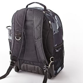 Blue/Navy Rugby Stripe Rolling Backpack For Teens | Pottery Barn Teen