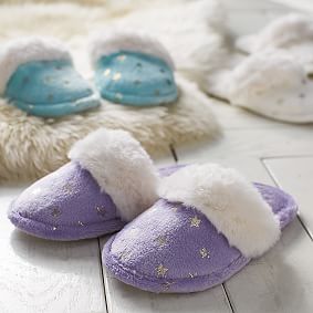 Lavender Shimmer Star Teen Slippers | Pottery Barn Teen