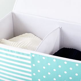 Dual Compartment Laundry Hamper - Preppy Stripe + Dot | Pottery Barn Teen