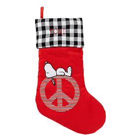 Peanuts® Peace Sign Christmas Stocking | Pottery Barn Teen