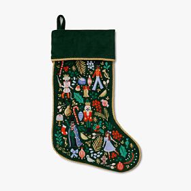 Rifle Paper Co. Nutcracker Embroidered Stocking | Pottery Barn Teen