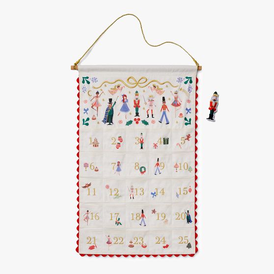 Rifle Paper Co. Nutcracker Embroidered Hanging Advent Calendar ...