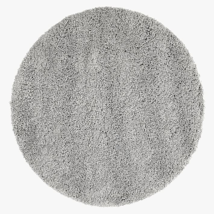 Gray Performance Round Luxe Shag Rug | Teen Rug | Pottery Barn Teen