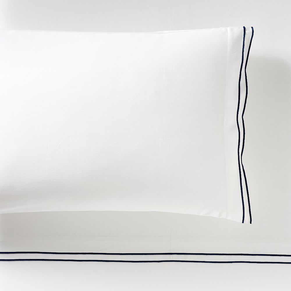 Parker Embroidered Sateen Girls Sheets | Pottery Barn Teen