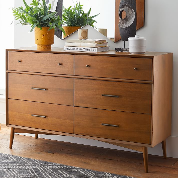 Mid Century 6 Drawer Dresser Sustainable Storage Solution Pottery Barn Teen