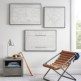 Football Vintage Framed Sports Art | Pottery Barn Teen