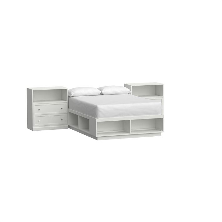 Stack Me Up Platform Storage Bed & 2 Drawer Bookcase Set | Pottery Barn ...