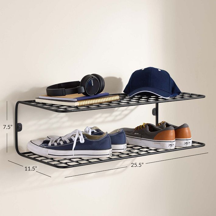 Metal Grid Shoe Display Shelf 26 x8 Pottery Barn Teen