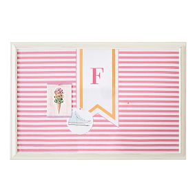 Framed Complete Pinboard, Pink Stripe | Wall Organizers | Pottery Barn Teen