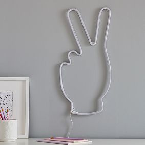 Peace Hand Wall Light | Pottery Barn Teen