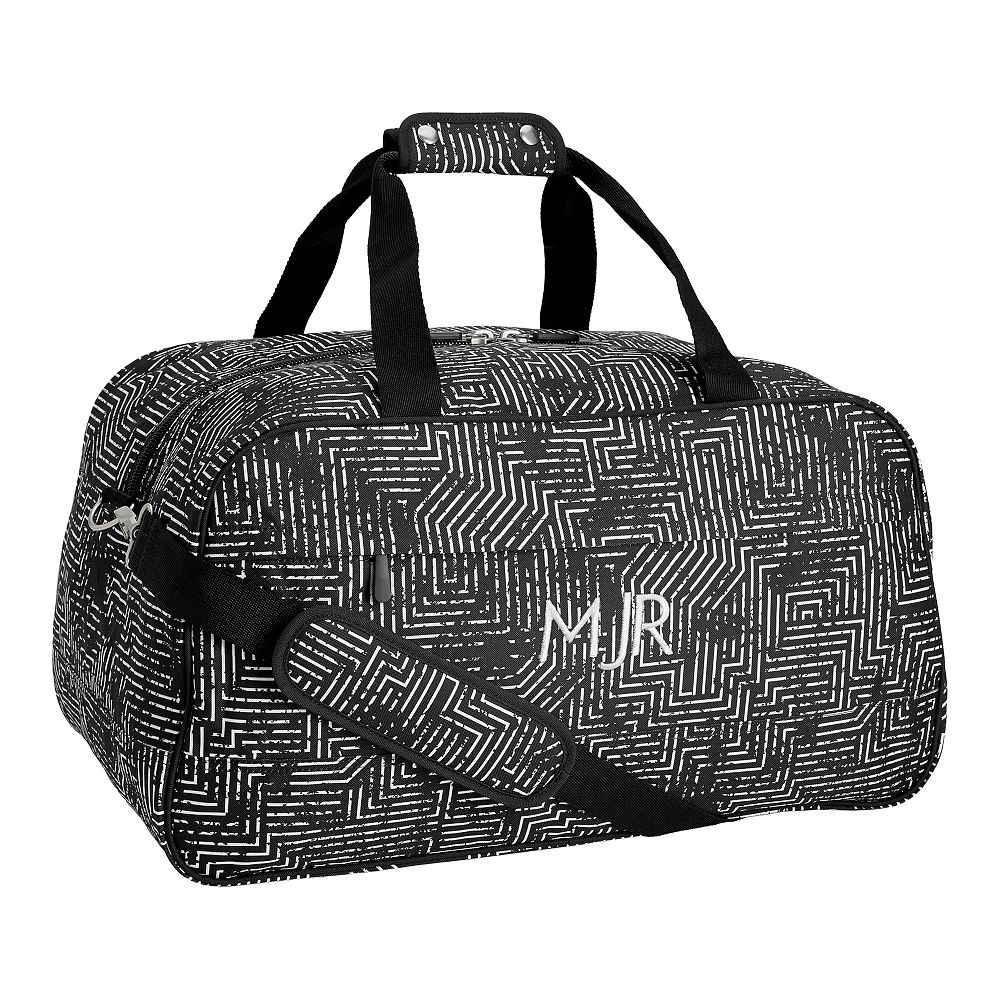 Jet-Set Black/White Circuit Duffle Bag | Pottery Barn Teen
