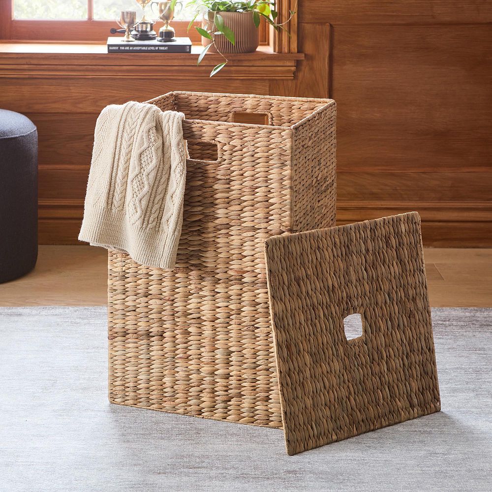 Hudson Woven Lidded Storage Hamper | Pottery Barn Teen