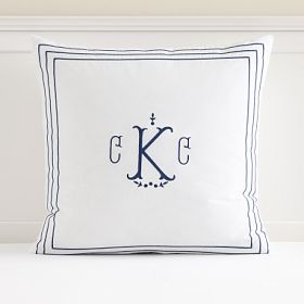 Open Box: Brynn Border Euro Sham - Solid Navy | Pottery Barn Teen