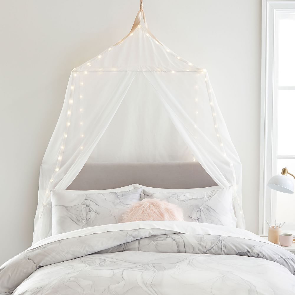 Rectangular Light Up Fairy Light Canopy | Pottery Barn Teen