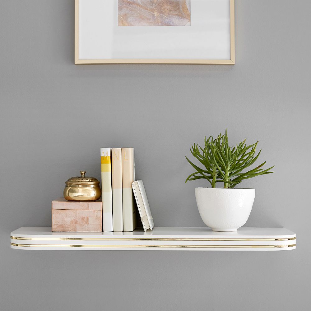 Gold Inlay Floating Shelf | Pottery Barn Teen