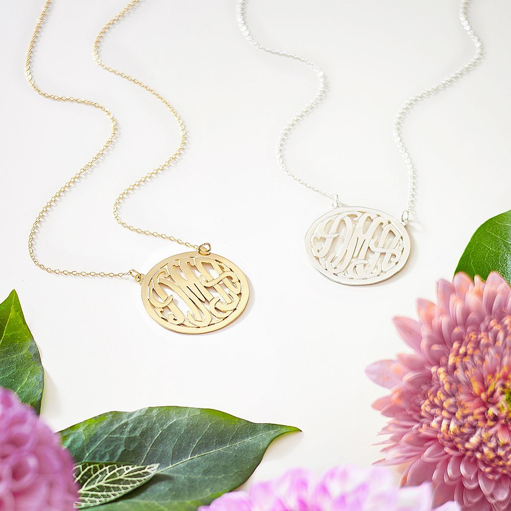 Monogram Script Circle Border Necklace | Teen Jewelry | Pottery Barn Teen