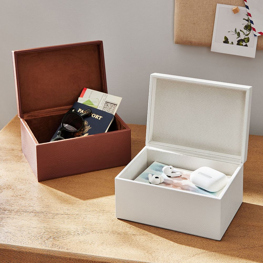 Elliot Leather Storage Box | Pottery Barn Teen