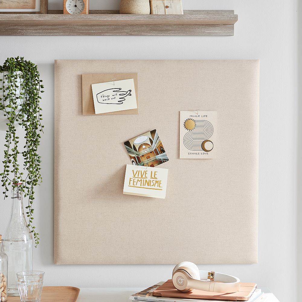Open Box: No Nails Frameless Square Pinboard (24") - Linen | Pottery ...